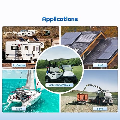 Alrska 200 Watt Solar Panel 12 Volt High-Efficiency Shingle-Tech Monocrystalline Module PV Power for Camper, Vehicle Caravan and Other Off-Grid Applications, 200W, Black (1 Pack)