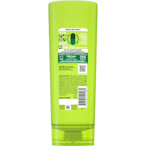 Garnier Fructis Sleek & Shine Conditioner, Frizzy, Dry, Unmanageable Hair, 21 fl. oz.(Packaging May Vary)