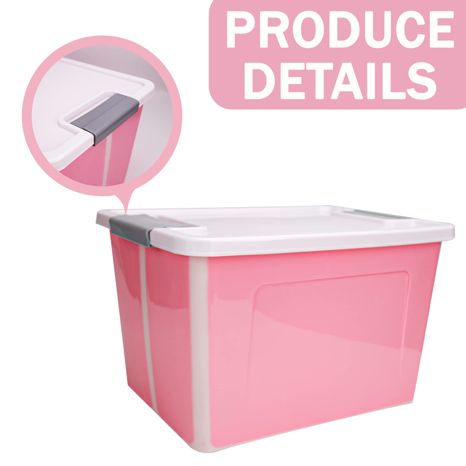 56 Quart Large Storage Bins Waterproof, Utility Tote Organizing Container Box with Lid, Collapsible Clear Plastic Storage Box, for Toys Clothes and Bedding, 1 pack, Blue