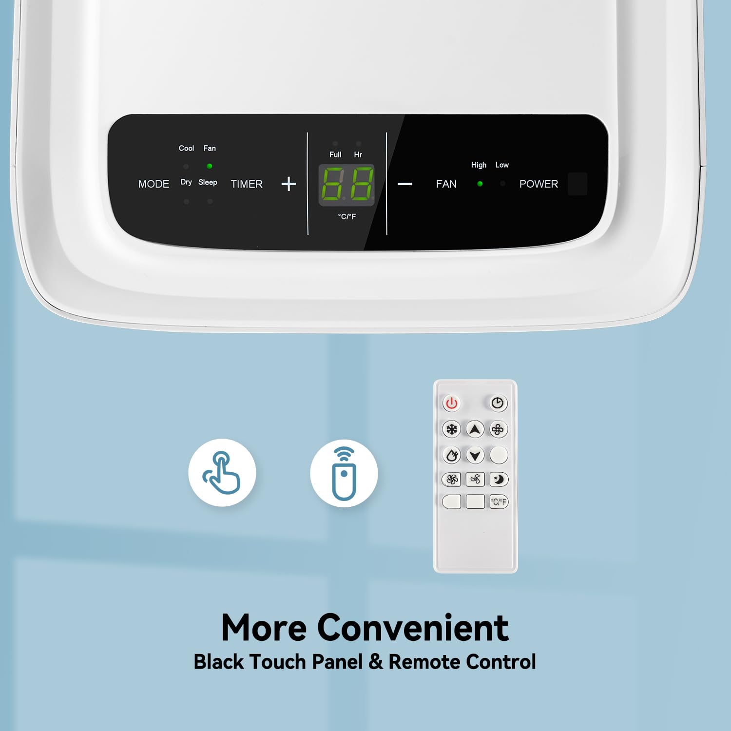 Aoxun 8,000 BTU Portable Air Conditioner Dehumidifier with Remote Control, 4-in-1 Portable AC Unit with Remote Control, Digital Display, 24 Hours Timer, Installation Kits for Office, Home, White