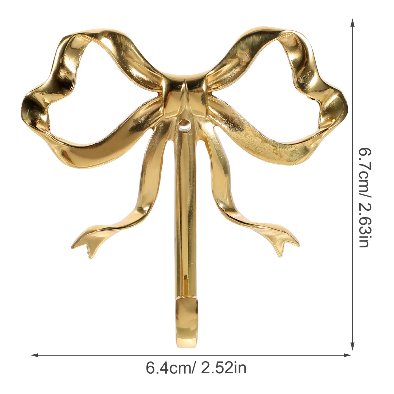 MAGICLULU Gold Coat Hook Bow Wall Hooks Brass Hanging Hook Multi-Purpose Door Hanger for Coat Hat Towel Home Decor 2.52 x 2.63 Inch