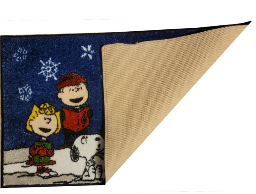 Nourison Peanuts Characters Accent Rug, Holiday Caroling Around the Tree, Area Rug, 18 x 30 Inches