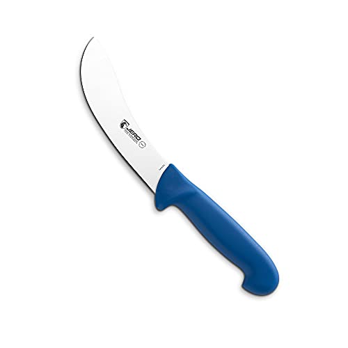 JERO Butcher Series P3 - 6" Beef Skinning Knife - Commercial Grade Butcher Knife - Solid Core Injected Polymer Handle For Strength - German Stainless Steel Blade - Meat Processing Style Grip - 1415P3
