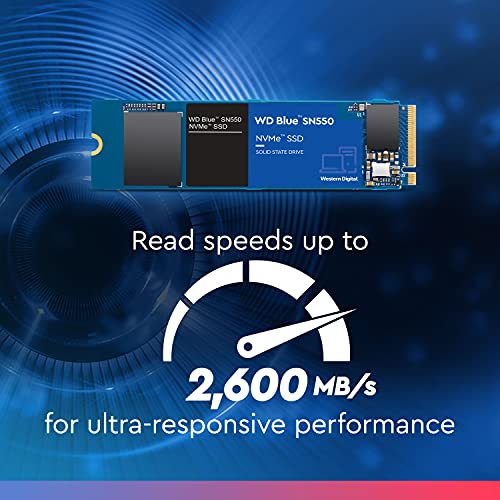 Western Digital 500GB WD Blue SN550 NVMe Internal SSD - Gen3 x4 PCIe 8Gb/s, M.2 2280, 3D NAND, Up to 2,400 MB/s - WDS500G2B0C