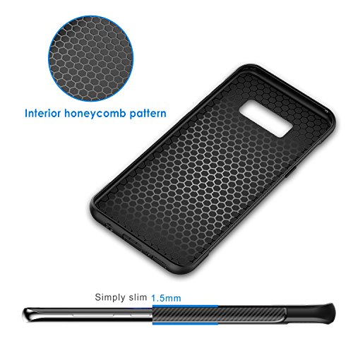 JETech Slim Fit Case Compatible with Samsung Galaxy S8 Plus S8+, Thin Phone Cover with Shock-Absorption and Carbon Fiber Design (Black)