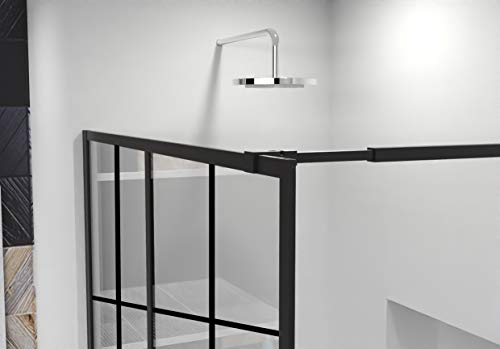 Goodyo 34" X 72" Shower Door Clear Tempered Glass Framed Shower Screen Walk-in Black Finish