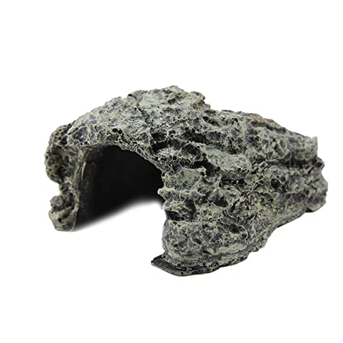 ciciglow Fish Hiding Cave Aquarium Turtle Reptile Basking Hide Habitat Shelter,Reptile Cave Huts Hideouts Place, for Aquarium Terrarium Decoration Ornament, High Simulation (Medium Turtle Cave)