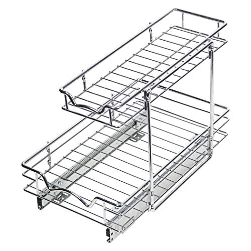 Richards Homewares Under Sink Pull-Out Sliding Shelf Organizer for Kitchen, Heavy Duty with 5 Year Limited Warranty -11.5βW x 18βD x 14.5βH, Requires at Least 12.5β W Cabinet Opening-Chrome