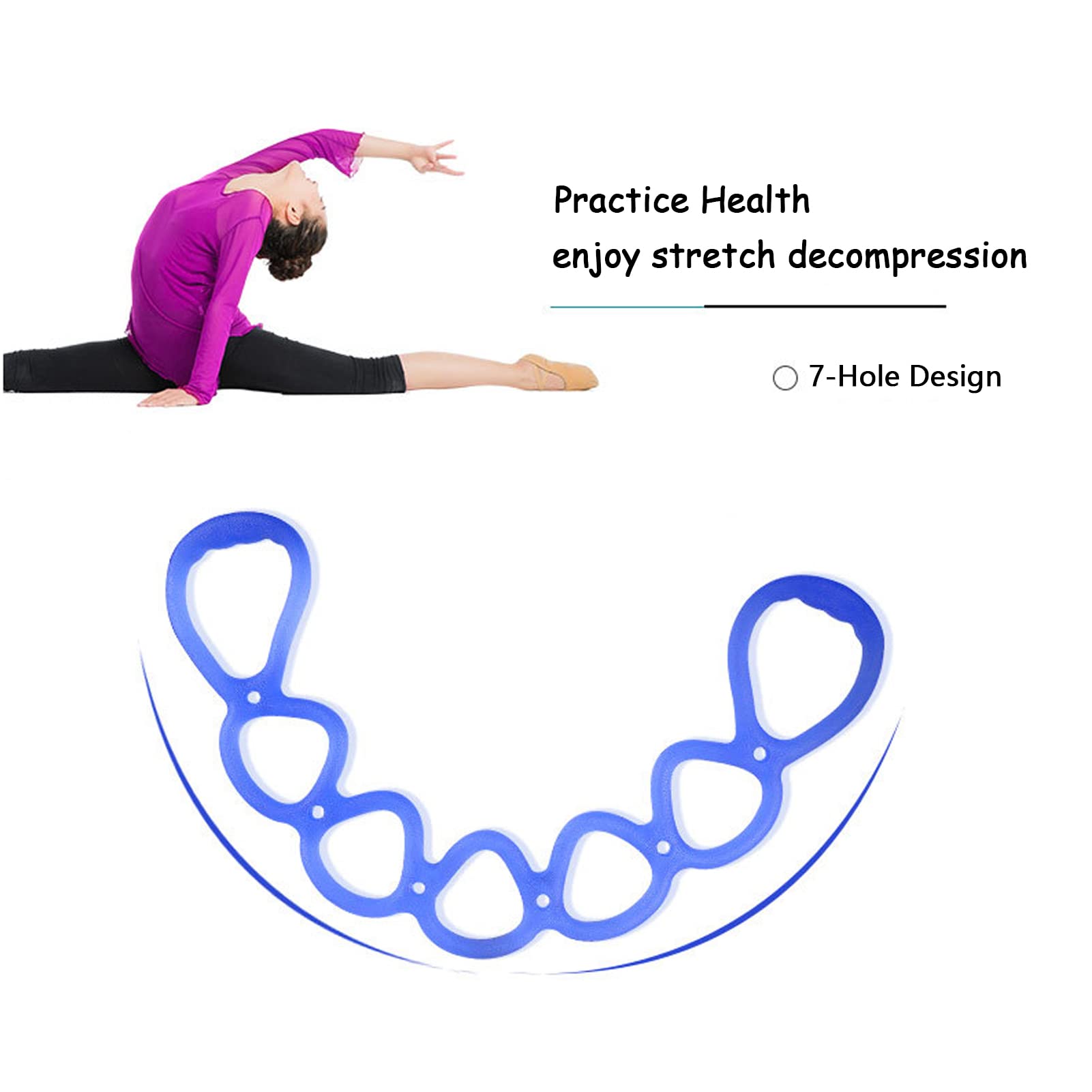 7 Ring Stretch Resistance Exercise Band, BetterJonny Workout Bands Yoga Stretching,Foot, Leg and Arm Exerciser for Home or Fitness Center Workout Walking Exercise
