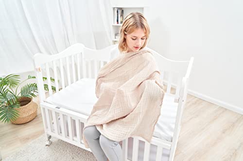 CottCare Baby Muslin Swaddle Blanket for Boys and Girls,4-Pack Breathable and Skin-Friendly,Wrap Soft Silky Cotton Blankets
