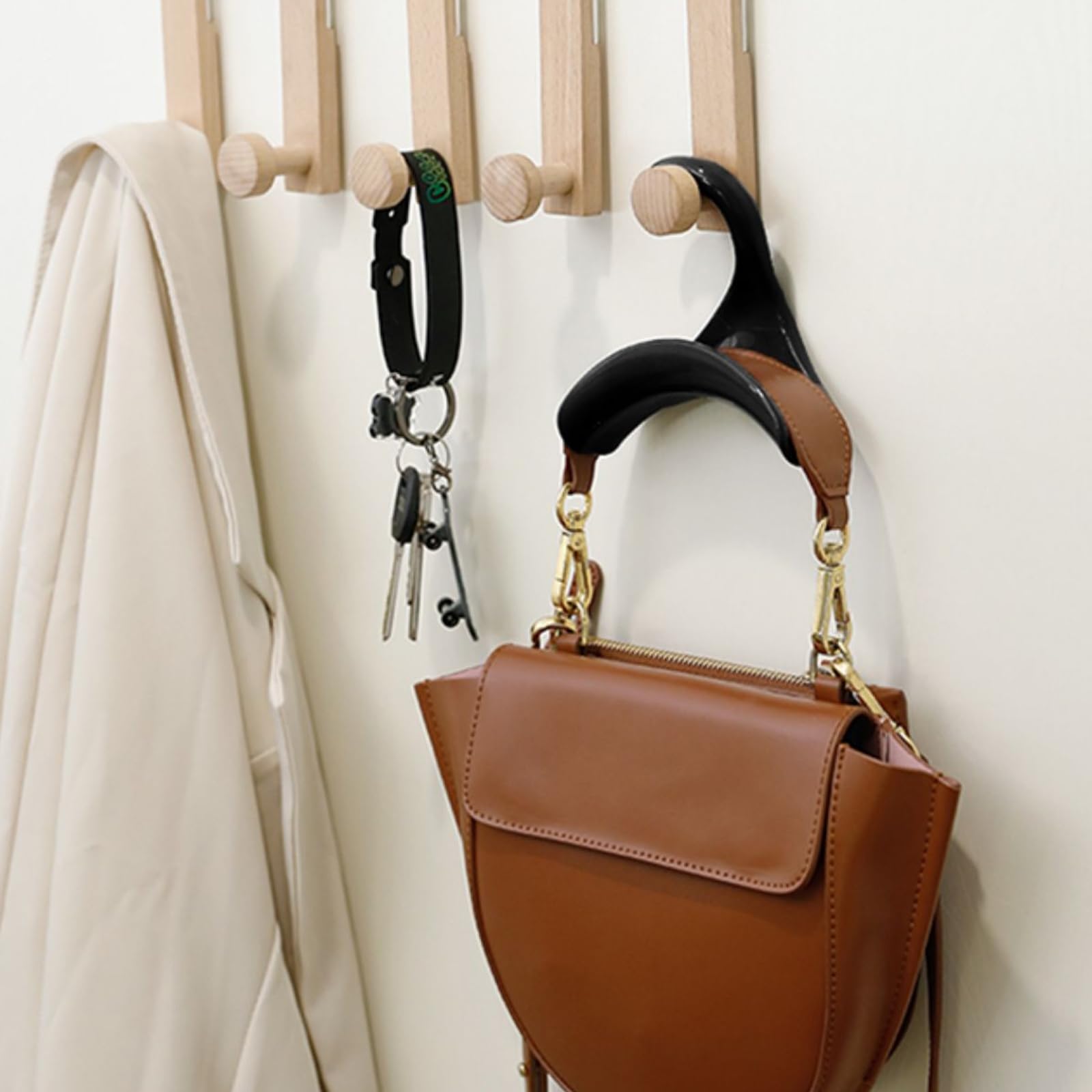 Autroly Purse Hanger,Purse Hangers for Closet,Purse Hanger Closet,Purse Hangers,Bag Hanger,Backpack Hangers for Closet,Bag Hooks for Closet(Black, 6 Pcs)