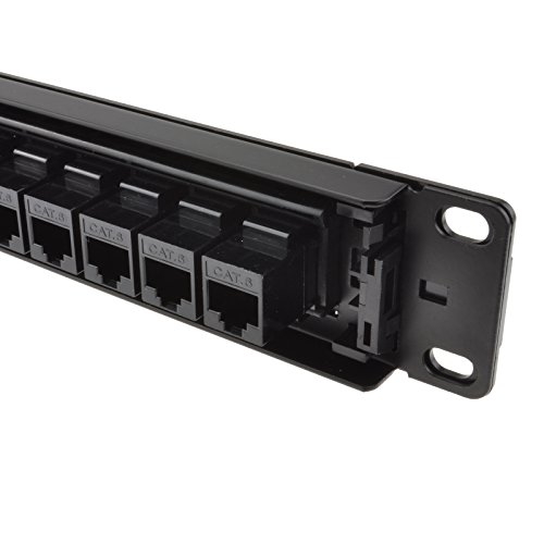 kenable 24 Port RJ45 CAT6 Gigabit Through Coupler Patch Panel with Back Bar