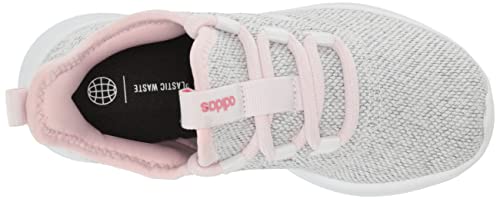 adidas Cloud Foam-Pure Running Shoe, White/White/Clear Pink, 4.5 US Unisex Big Kid