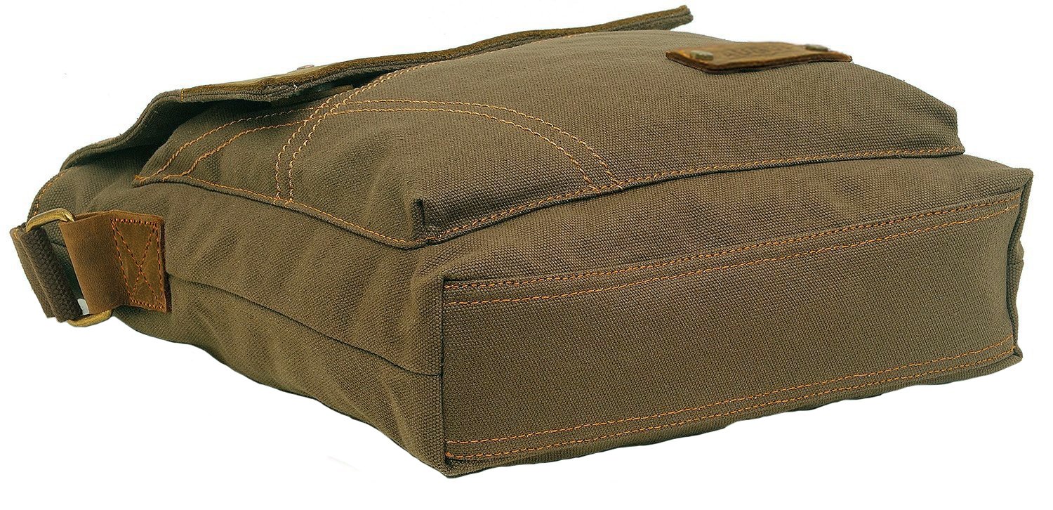 AIBAG Messenger Bag, Vintage Small Canvas Shoulder Crossbody Purse (Army Green)