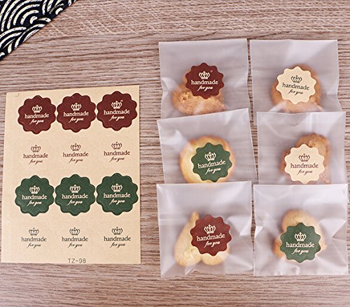 IMagicoo 480 Lovely Cute Handmade Label Seal Sticker Handmade Bakery Decorative Sticker (Style-2)