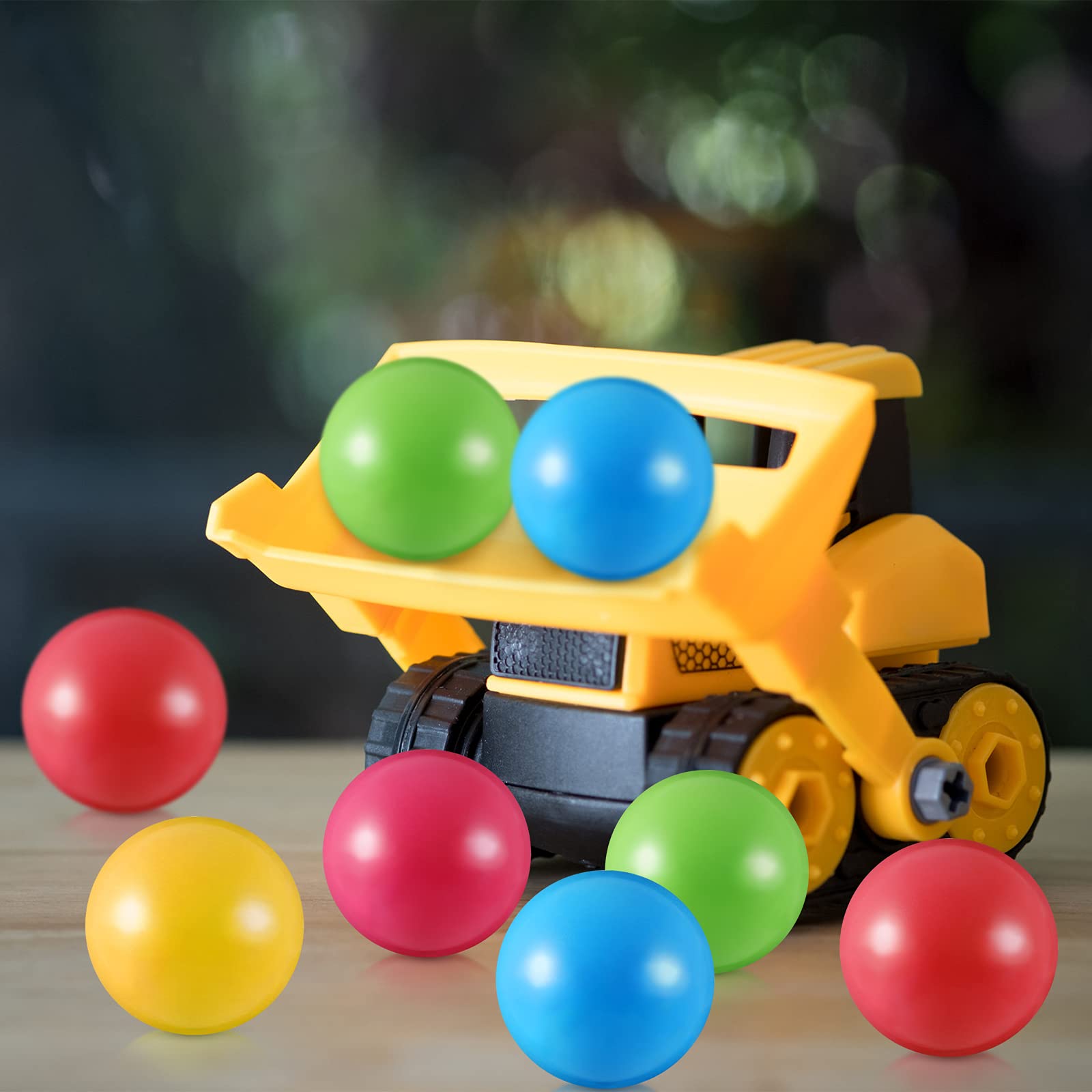 Civaner Multi-Colored Replacement Toy Balls Crush Proof Bulldozer Balls Soft Plastic Air-Filled Ocean Balls for Toddlers 1.75 Inch Balls Toys (9 Pieces)
