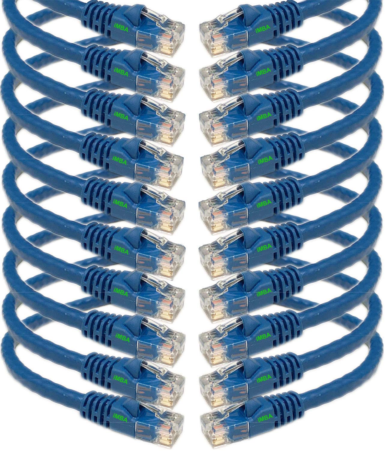 iMBAPrice UL Listed 0.5 Feet (6 inch) Cat6 Ethernet Network Patch Cable, LAN, UTP RJ45 Internet Cat 6 Cable (10 Pack) Blue, Compatible with Personal Computer