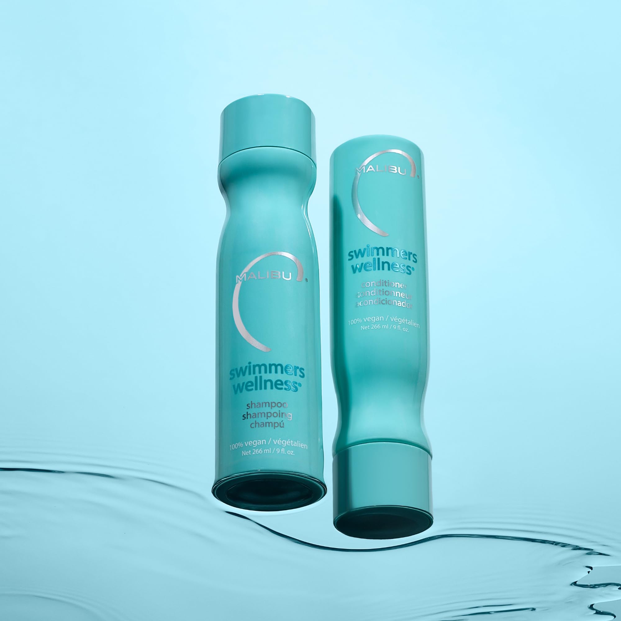 Malibu C Swimmers Wellness Conditioner - Moisturizing Conditioner for Swimmers to Combat Dry, Brittle Hair - Restores Texture Affected by Pool Elements - Sulfate Free Hair Care (9 oz)