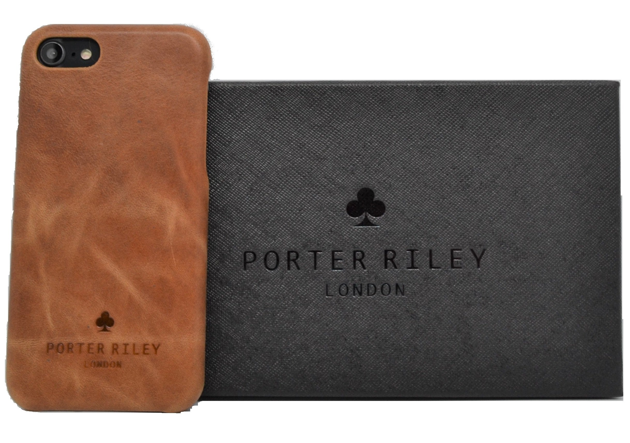 Porter Riley - Leather Case for iPhone SE 2022/20 and iPhone 8 / iPhone 7. Premium Genuine Leather Slimline Back Case (Tan)
