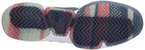 adidas Men's Adizero Ubersonic 2.0 Tennis Shoe, FTWR White/Tech Indigo/Signal Coral, 14 M US