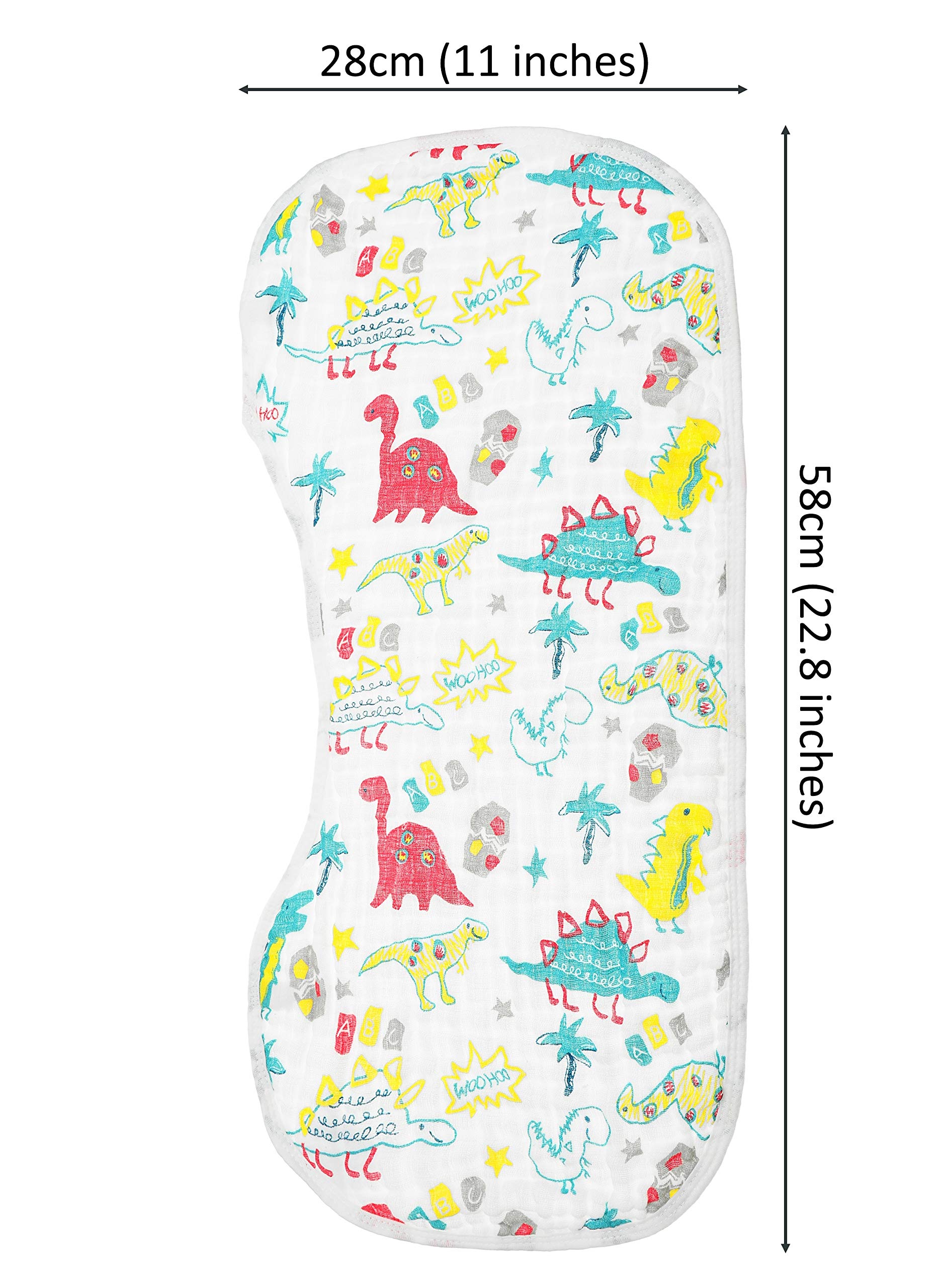 ShoppeWatch Muslin Burp Cloths Baby Burping Bibs 100% Organic Cotton 5-Pack Large 6 Layers Thick Soft Absorbent Cloth Spit Up Dribble Towels Rags for Newborns & Babies Unisex Shower Gift BB20