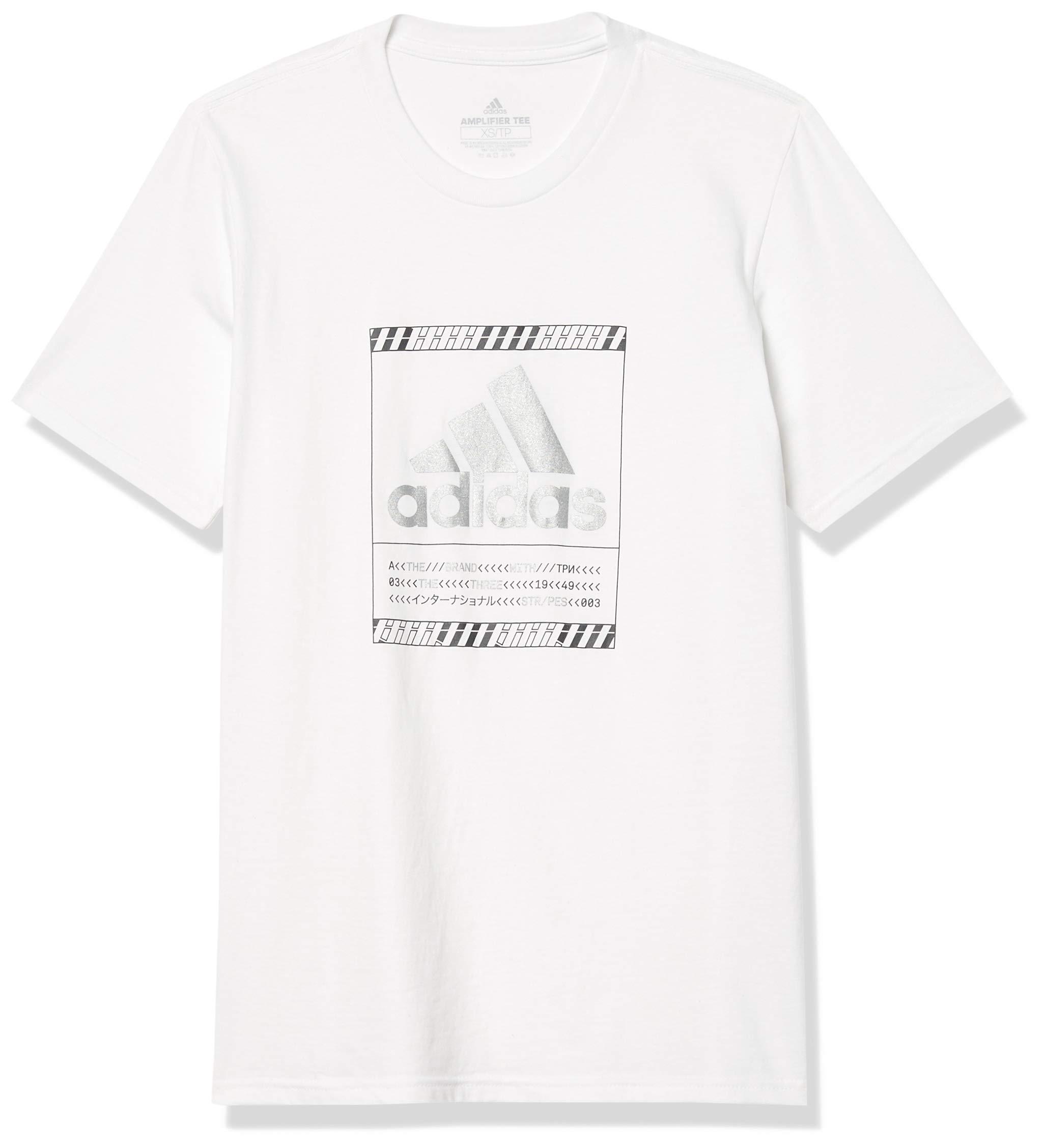 adidas Men's Badge of Sport Metallic Tee White Small