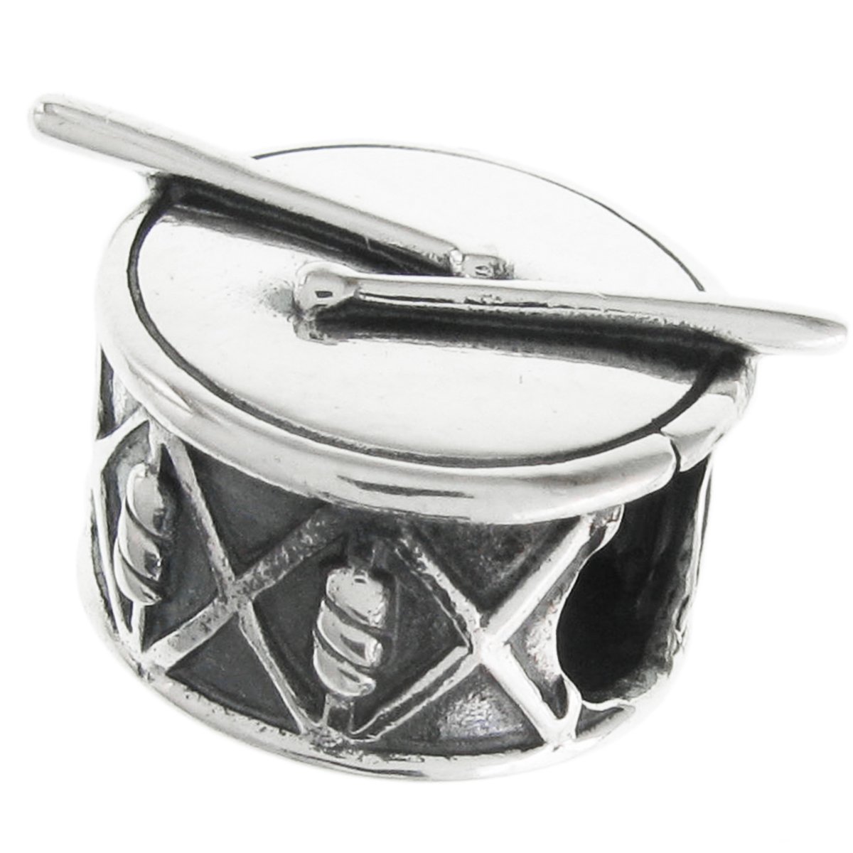 925 Sterling Silver Drum Stick Rock and Roll Music Band Bead for European Charm Bracelet