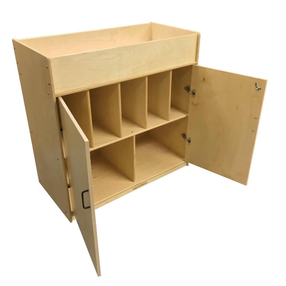 Kids' Station Daycare Changing Table, 40"w X 20"d X 40"h, with Doors, Assembled