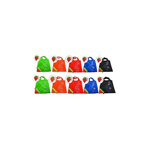 EH 5 Pack of "dot" Shopping Bags, Ripstop Nylon Reusable Shopping Tote Bag, Expandable ECO Bags (Color A)