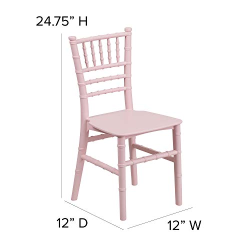 Flash Furniture Child’s Pink Resin Party and Event Chiavari Chair for Commercial & Residential Use