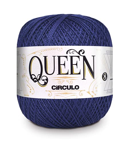 Ciruclo Queen Yarn for Crocheting and Knitting Yarn - 100% Egyptian Cotton Yarn, Combed, Gassed and Mercerized - Crochet Thread - Lace Thread, 8/2, 741 yds, 3.5 oz – Teal Yarn - 2856