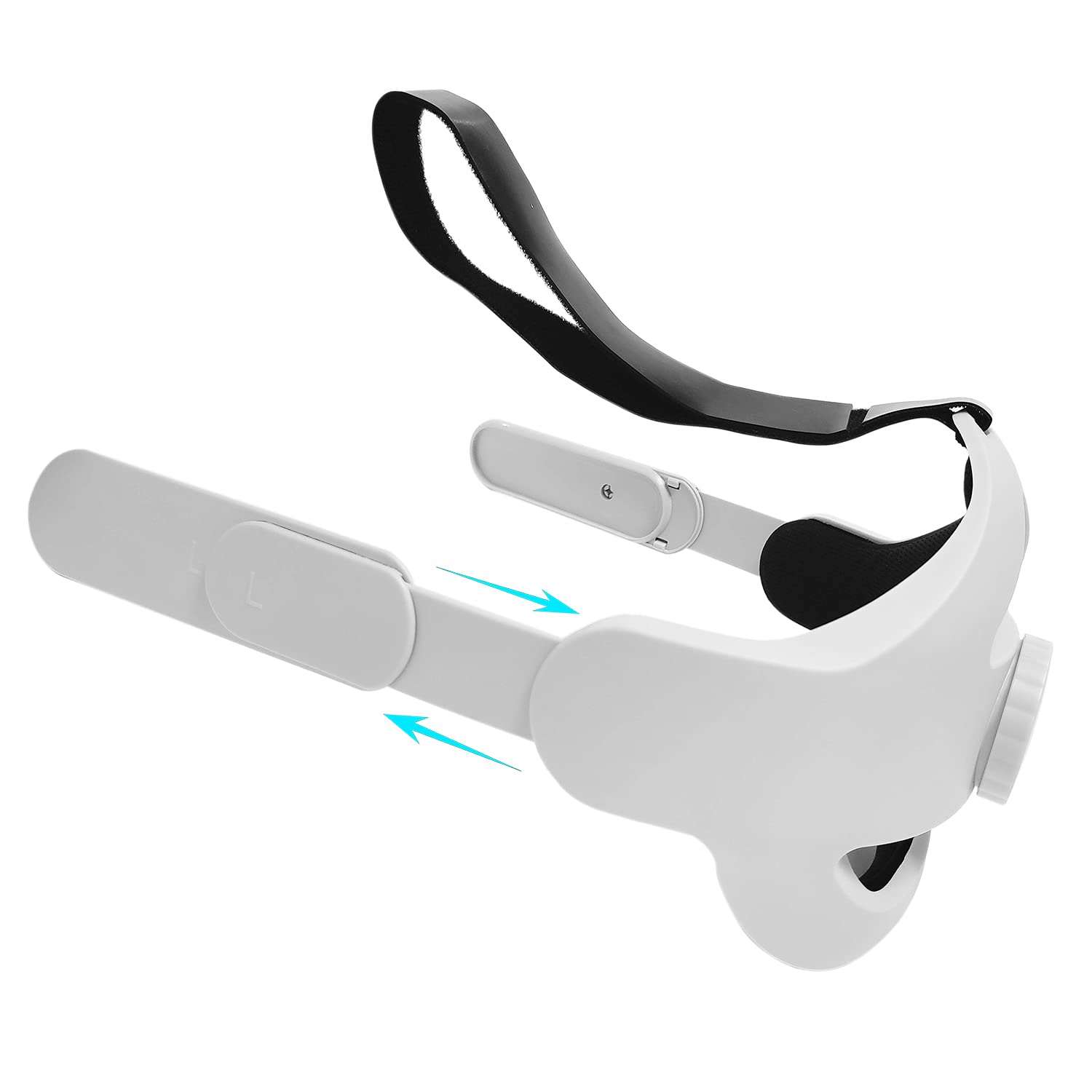 Adjustable Headband Compatible for Oculus Quest 2 with Head Cushion, Replacement for Elite Strap Comfortable Protective Head Strap Reduce Pressure - White