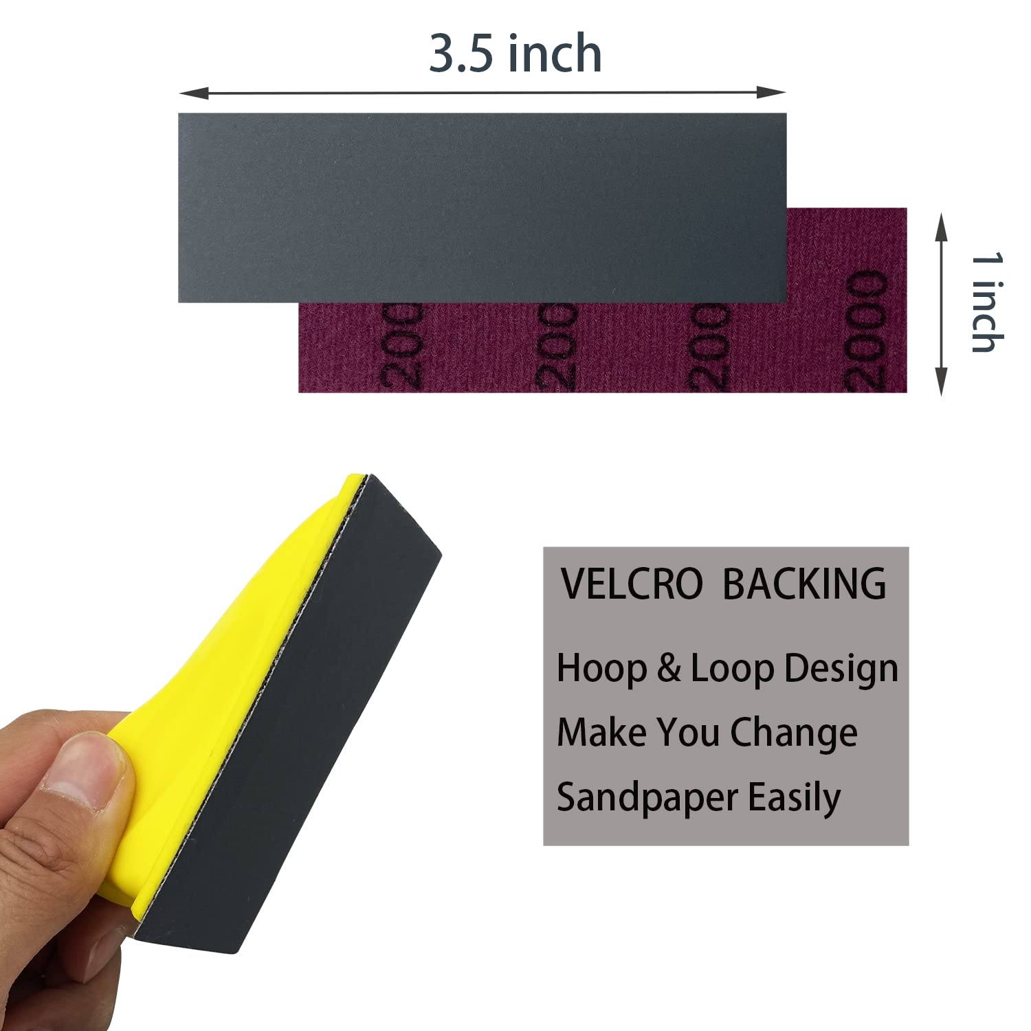AutKerige Micro Detail Sander with 70PCS Sandpaper-Grit 400 600 800 1000 1500 2000 3000, 3.5”x 1” Mini Sander Kit with Hook and Loop Sanding Strips for Craft, Wood and Small Space Polish Sanding Works