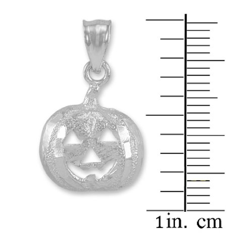 925 Sterling Silver Jack O'Lantern Charm Halloween Pumpkin Pendant