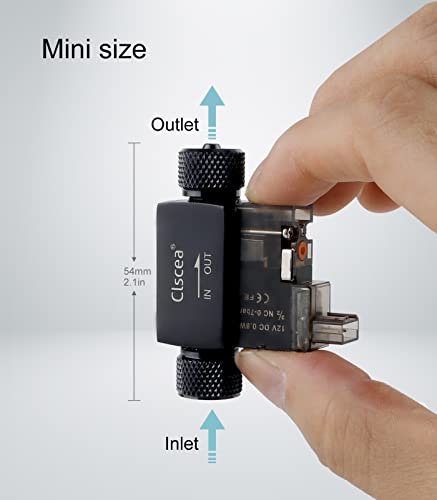 Clscea Inline CO2 Solenoid Valve Mini Low Temperature for Aquarium CO2 System