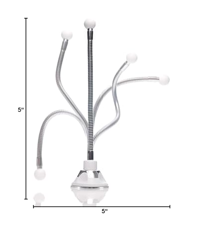 Fancii Chrome Gooseneck Attachment with Locking Suction Cup, For Luna, Mira and Maya LED Mirror Series (Mirror Not Included)