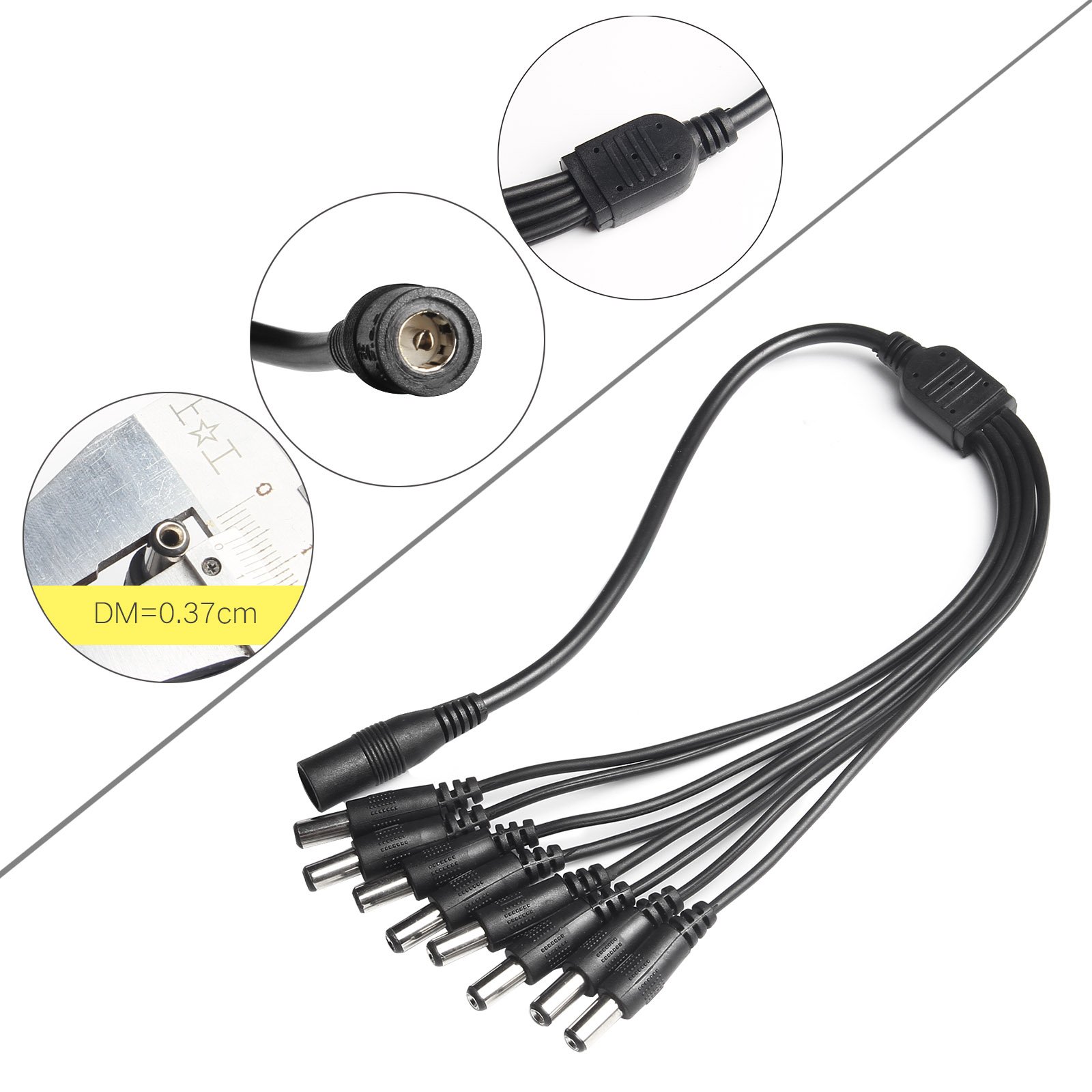 Fancy Buying New 12V 5A 60W DC Power Supply with a 8 Way CCTV Power Splitter Cable for CCTV Cameras,LED Srip Light (1 Piece)