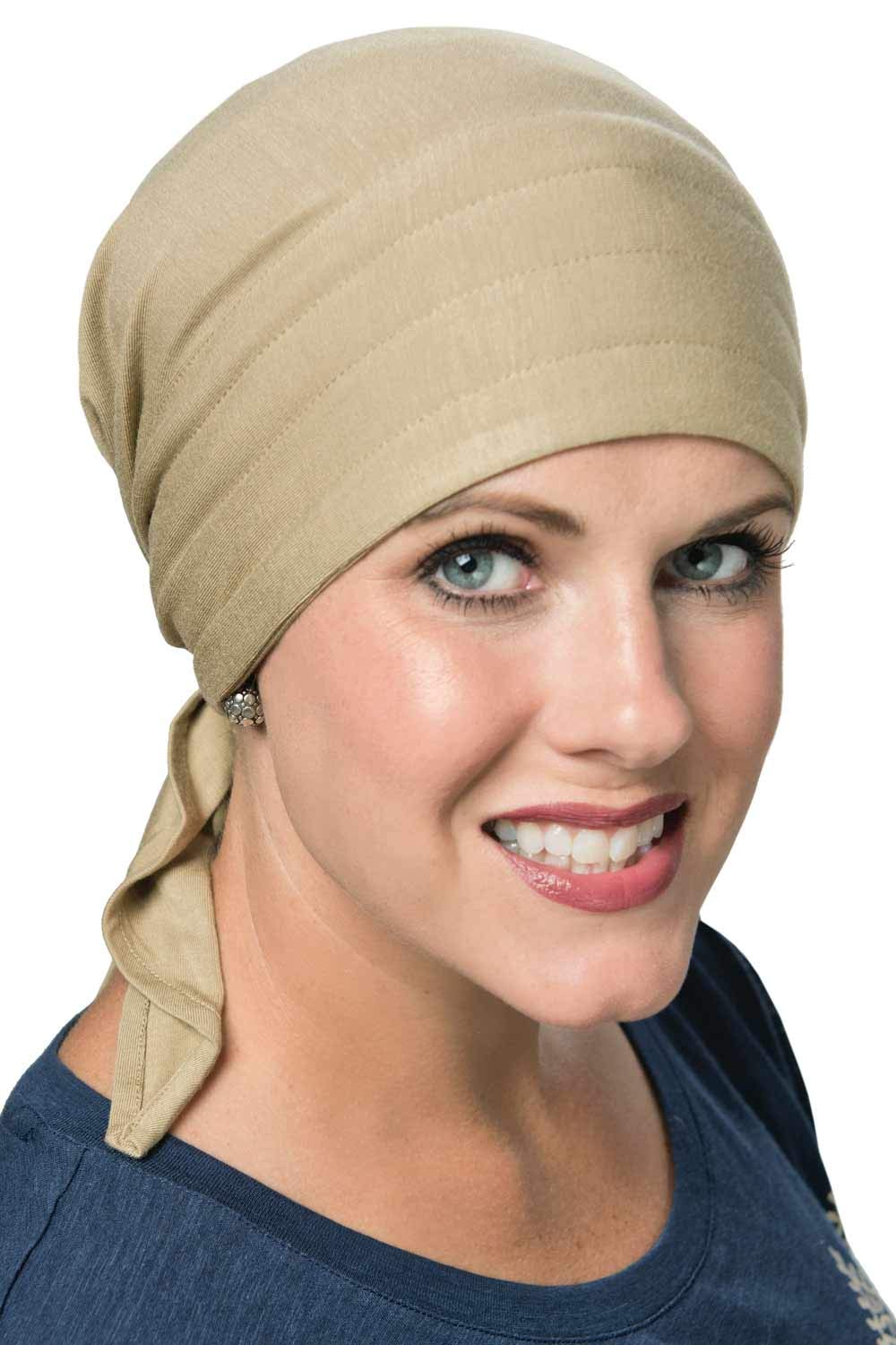 Cardani Instant Tie Headscarf - Padded Easy Tie Triangle Scarf in Luxury Bamboo Luxury Bamboo - Midnight Blue