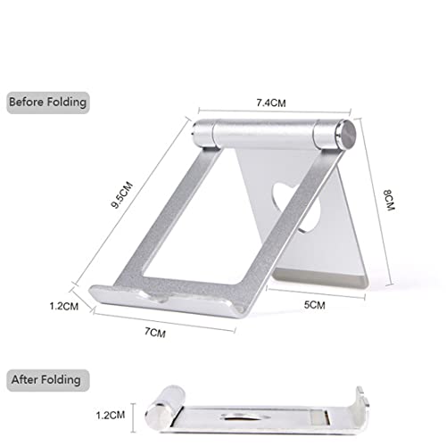 Cell Phone Stand Desk Adjustable Aluminum Mobile Phone Holder 360 Degree Compatible for iPhone 13 12 Pro Max, iPhone 11 X SE XS XR 8 Plus 6 7 6S Samsung Galaxy Note20 S20 S10 S9 S8 S7 (Black)