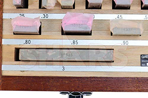 Shars Grade 0 Rectangular Gage Block Set with NIST traceable Certificate 81 PCS 303-5307C M)