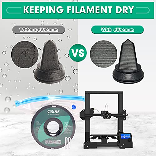 eSUN 3D Printing Filament Vacuum Storage Bag, Spool Storage Sealing Bags Dust Proof Humidity Resistant for Keeping Filament Dry, 5 Vaccum Bags Only