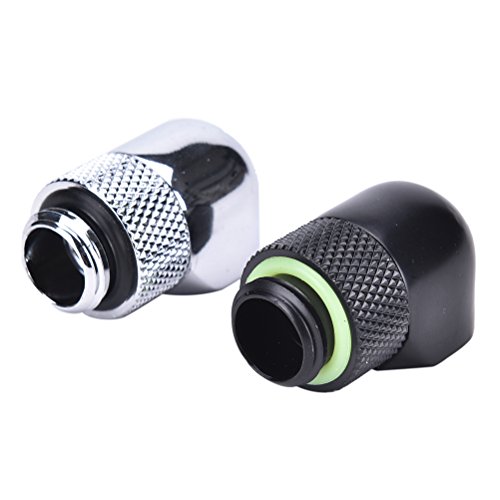 Kyerivs G1/4" Male to Female Extender Fitting, 90° Rotary Enhance Multi-Link Adapter Fitting for Computer Water Cooling System (Male to Female)