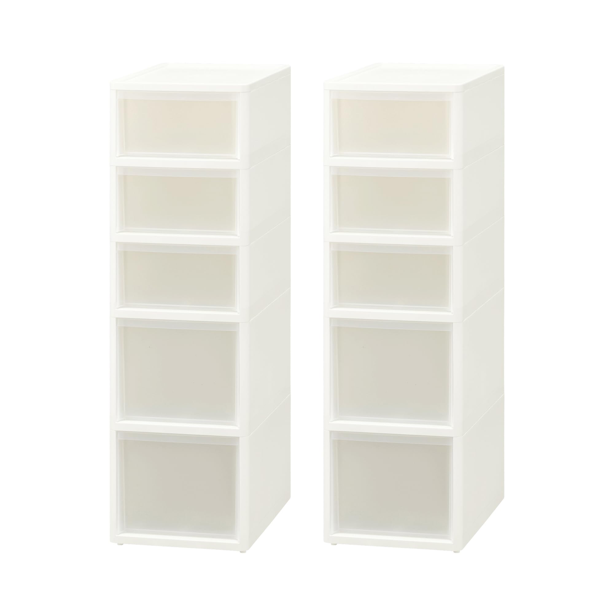 ASTAGE Slim Drawer Narrow Storage Cabinet 5 Drawers Plastic Storage for Kitchen Pantry Bathroom Laundry Bedroom Drawer Chest Small Space 7.1" Slim x 33.5" Tall - 2pack (Type A Wide)