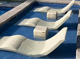 Aqua Outdoors- in-Pool Chaise Lounger - Pool & Sun Shelf Lounge Chair Designed for Water Depths Up to 9β-Compatible with All Pool Types - Poolside & Sun Deck Tanning - Set of 2 - Sandstone Granite