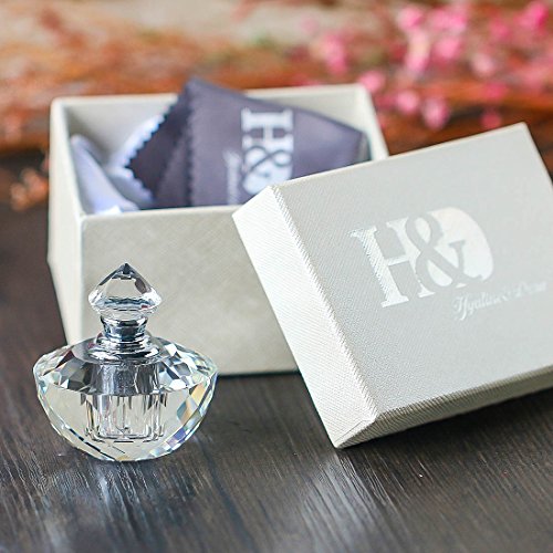 H&D Crystal Glass Art Deco Vintage Style Perfume Bottles Empty Glass Refillable 2ML