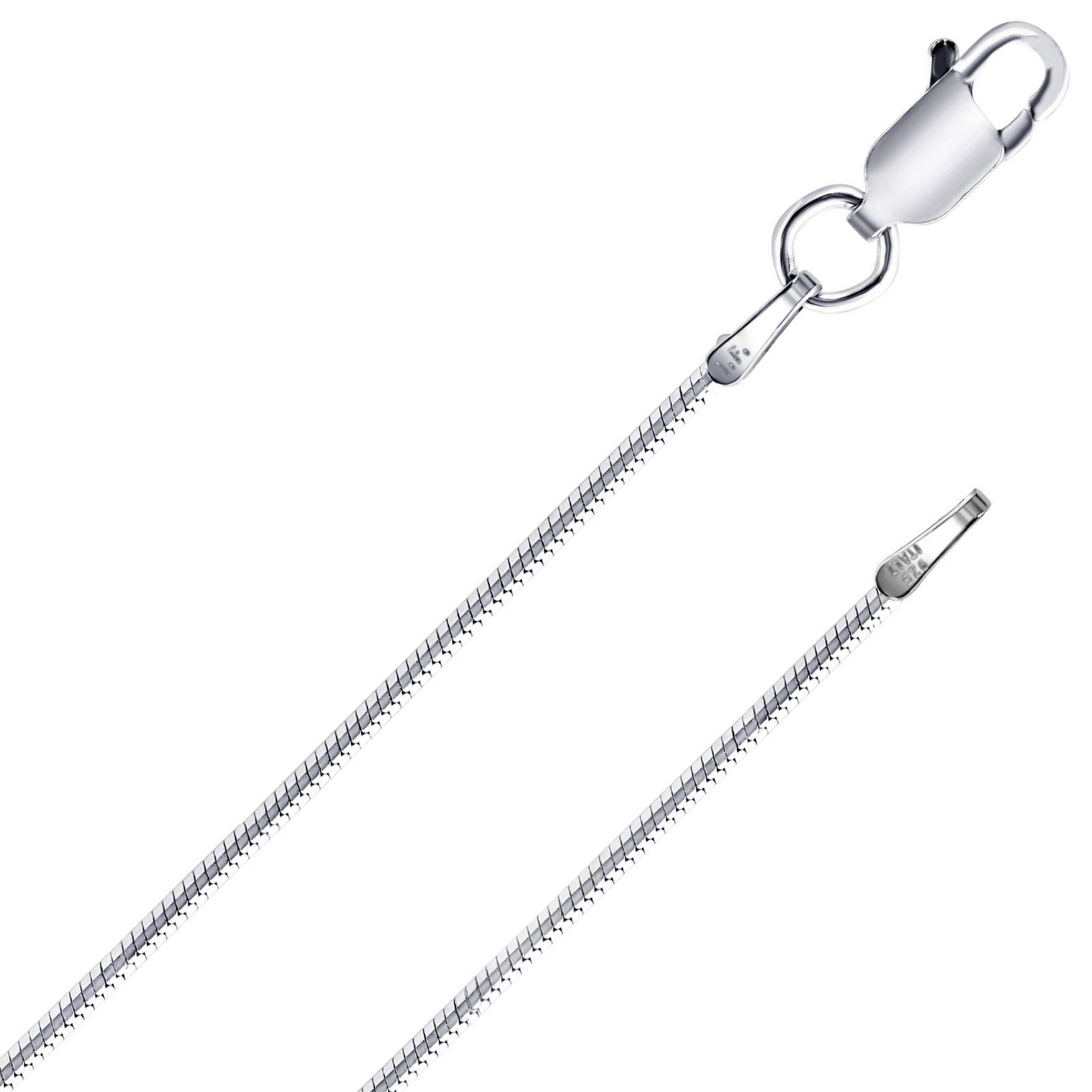 925 Sterling Silver Italian 1mm Magic Snake Chain Crafted Necklace Lightweight Strong - Lobster Claw Clasp With Extra Clasp (sterling-silver, 18 Inches)