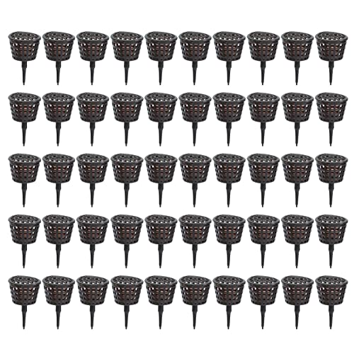 Alvinlite Fertilizer Basket Fertilizer Mesh Baskets Planting Nutrition Cups with Cover Garden Fertilizers with Lid for Osmocote Orchid Bonsai Flower Plant(50PCS)