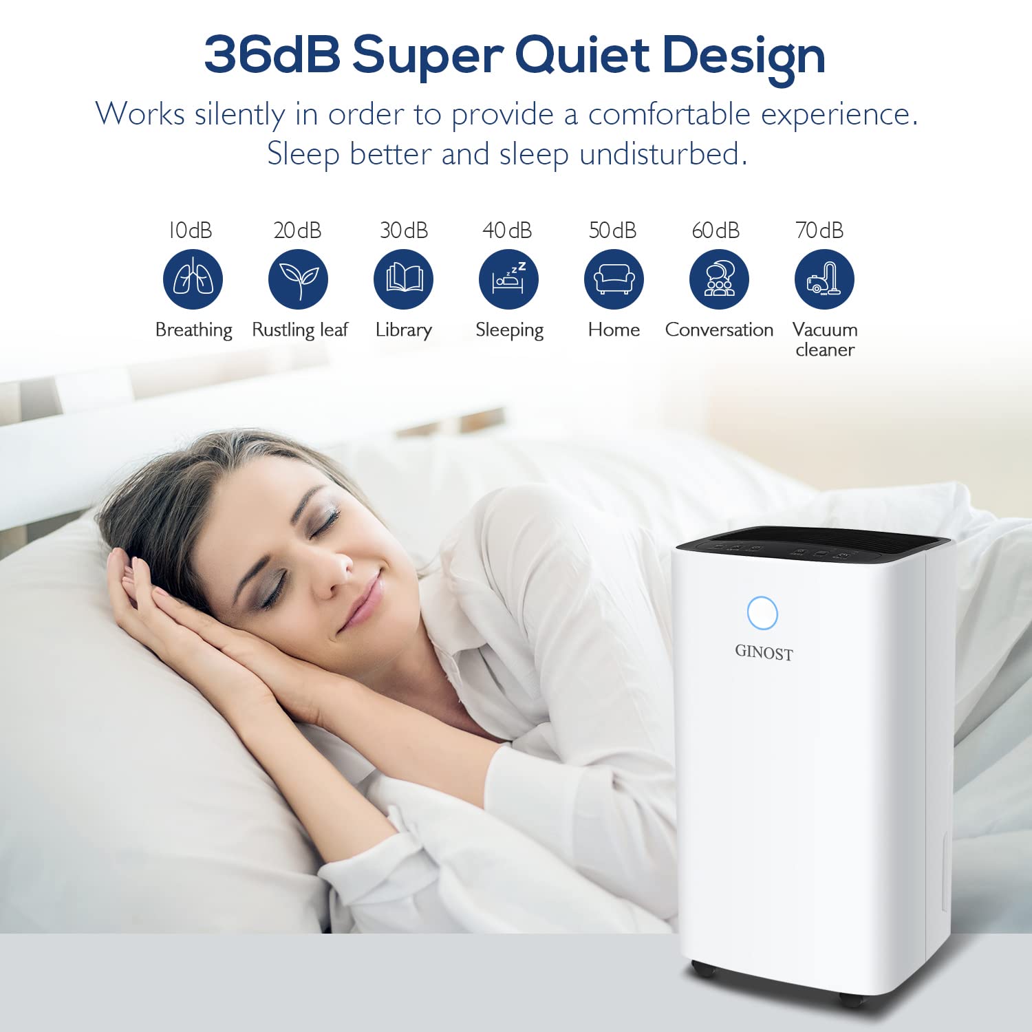 Dehumidifier for Home and Basements 25 Pints for 1500 Sq.Ft, 68oz(0.53gallon) Water Tank Capacity with Drain Hose, Intelligent Humidity Control, Childlock, Laundry Dry