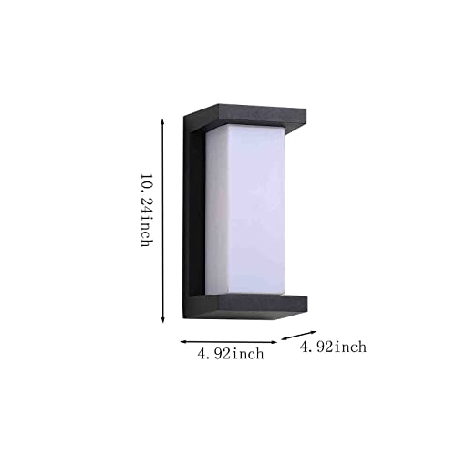FITORON Outdoor &Indoor Wall Sconce IP65 Waterproof LED Wall Lighting Fixture Black Exterior Waterproof Porch Aluminum Wall Mounted Sconces
