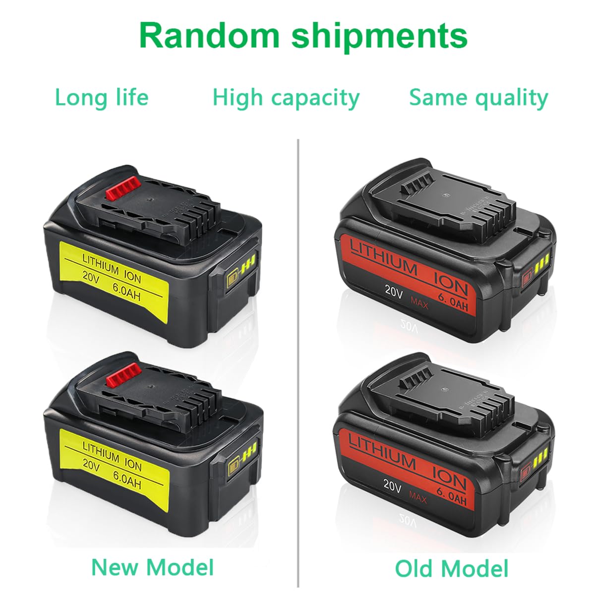 EOHJAR 2 Pack 20V 6.0Ah Replacement Battery Compatible with Dewalt 20V Battery Max XR Lithium ion DCB204 DCB206 DCB200 DCB180 DCD985B DCD771C2 DCS355D1 DCD790B